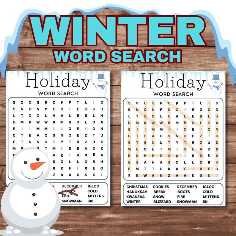 Holiday Word Search - Etsy