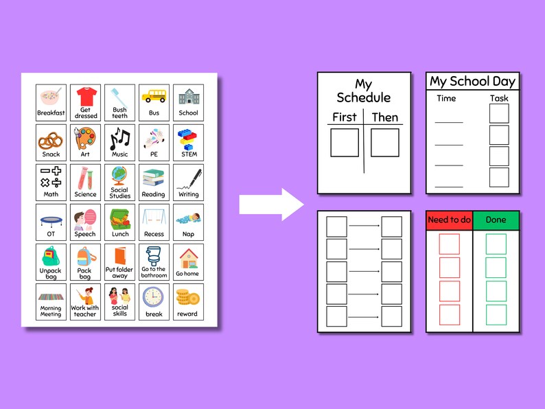 Visual Schedule With PECS Cards - Etsy