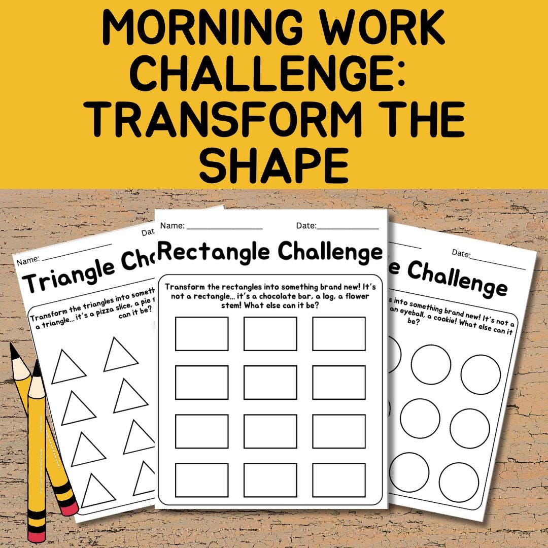 Shape Transformation Drawing Prompts...creative Morning Work for ...