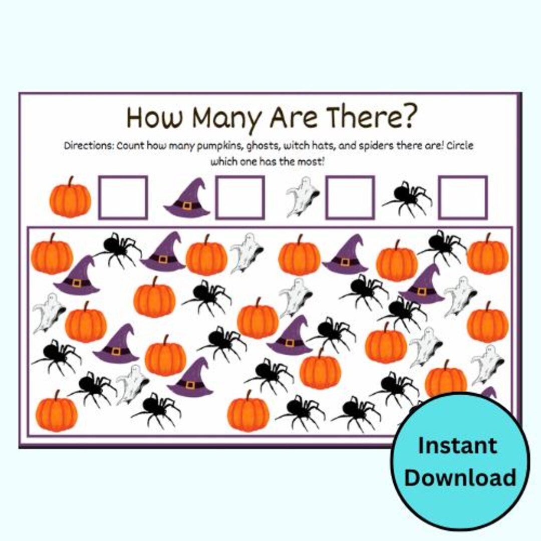 Halloween Counting Activity: How Many Are There? | Fun Math Worksheets ...