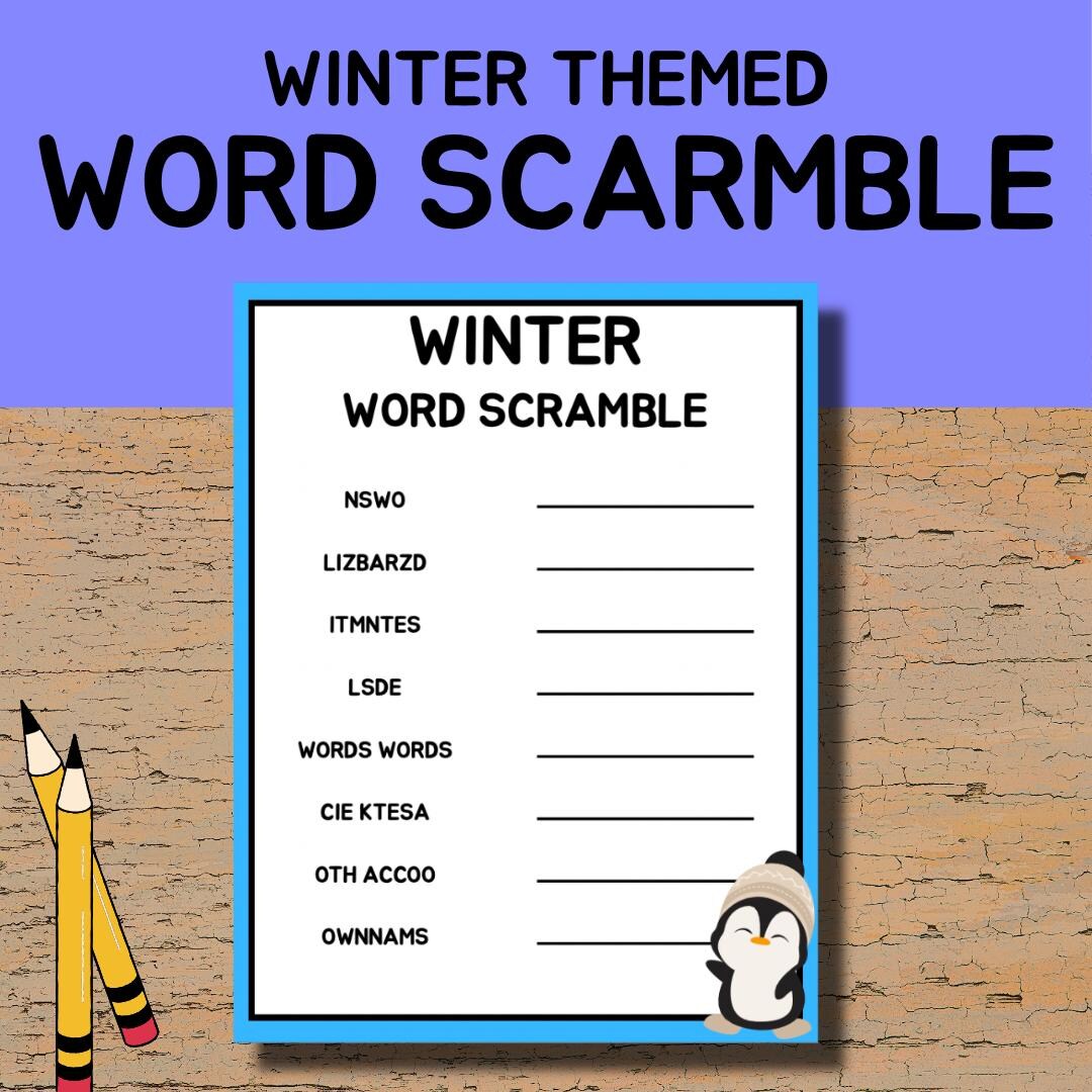Winter Word Scramble Worksheet – Cold Season Word Activity - Etsy