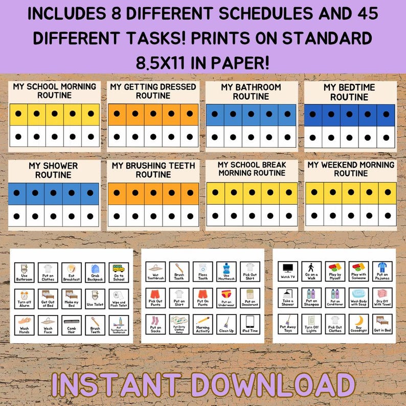Autism Special Education Routine Visual Supports | PECS Cards & Daily ...