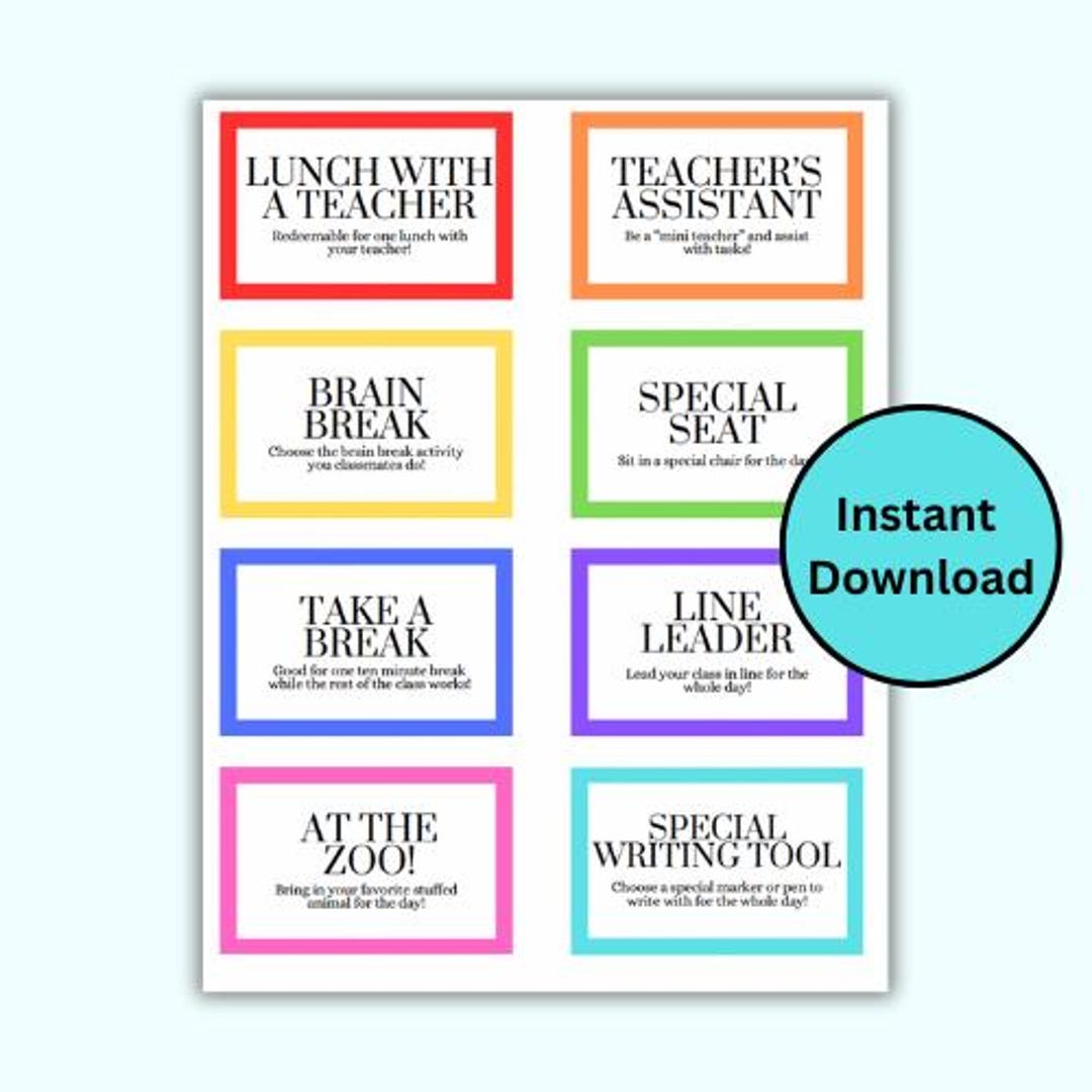 PBIS Classroom Reward Tickets | Printable Student Incentives & Prize ...