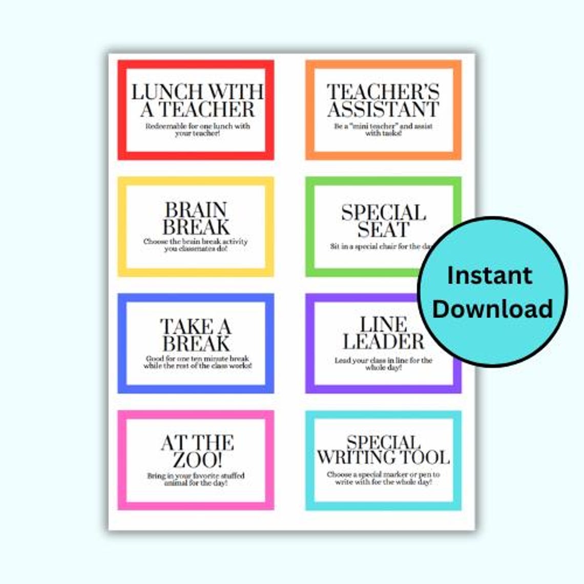 PBIS Classroom Reward Tickets | Printable Student Incentives & Prize ...