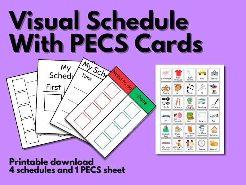 Visual Schedule With PECS Cards - Etsy