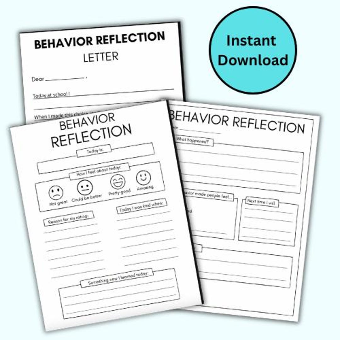 Daily Behavior Reflection Sheet, Communication Log for Autism, ADHD and ...