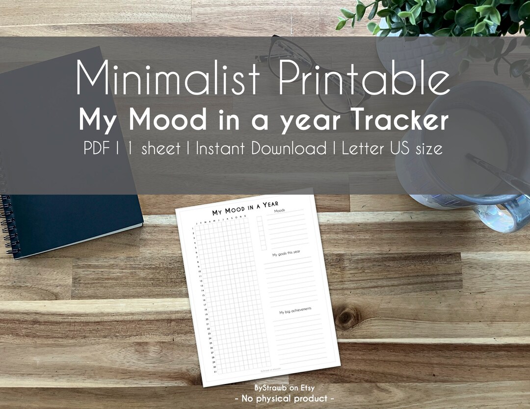 Yearly Mood Tracker Printable File for Feelings Mood to - Etsy