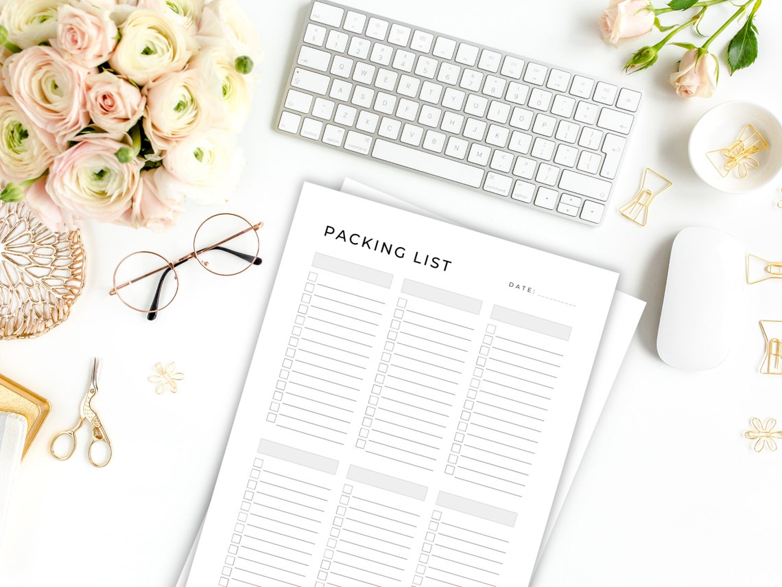 Blank Packing List Printable, Packing List Template, Vacation Packing ...