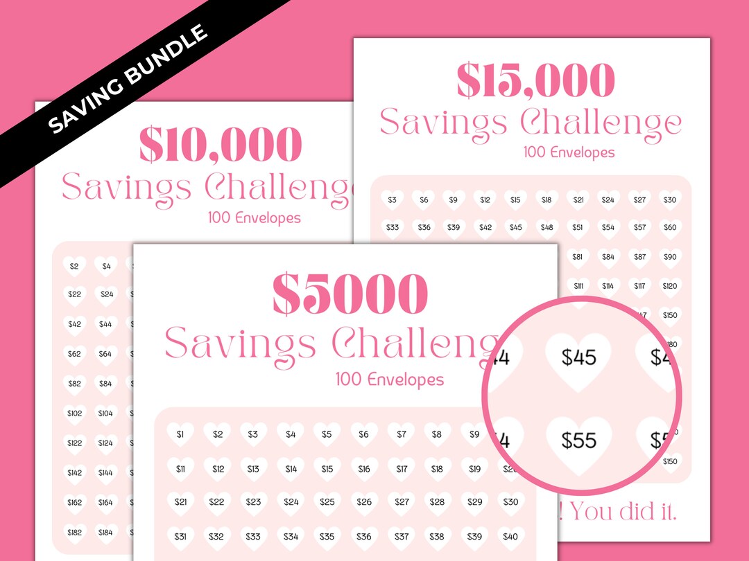 100 Envelope Challenge Printable, Money Savings Challenge, Saving ...