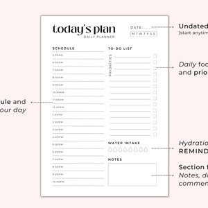 Daily Planner Printable, Daily to Do List, Time Blocking Template ...