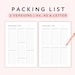 Blank Packing List Printable, Packing List Template, Vacation Packing ...