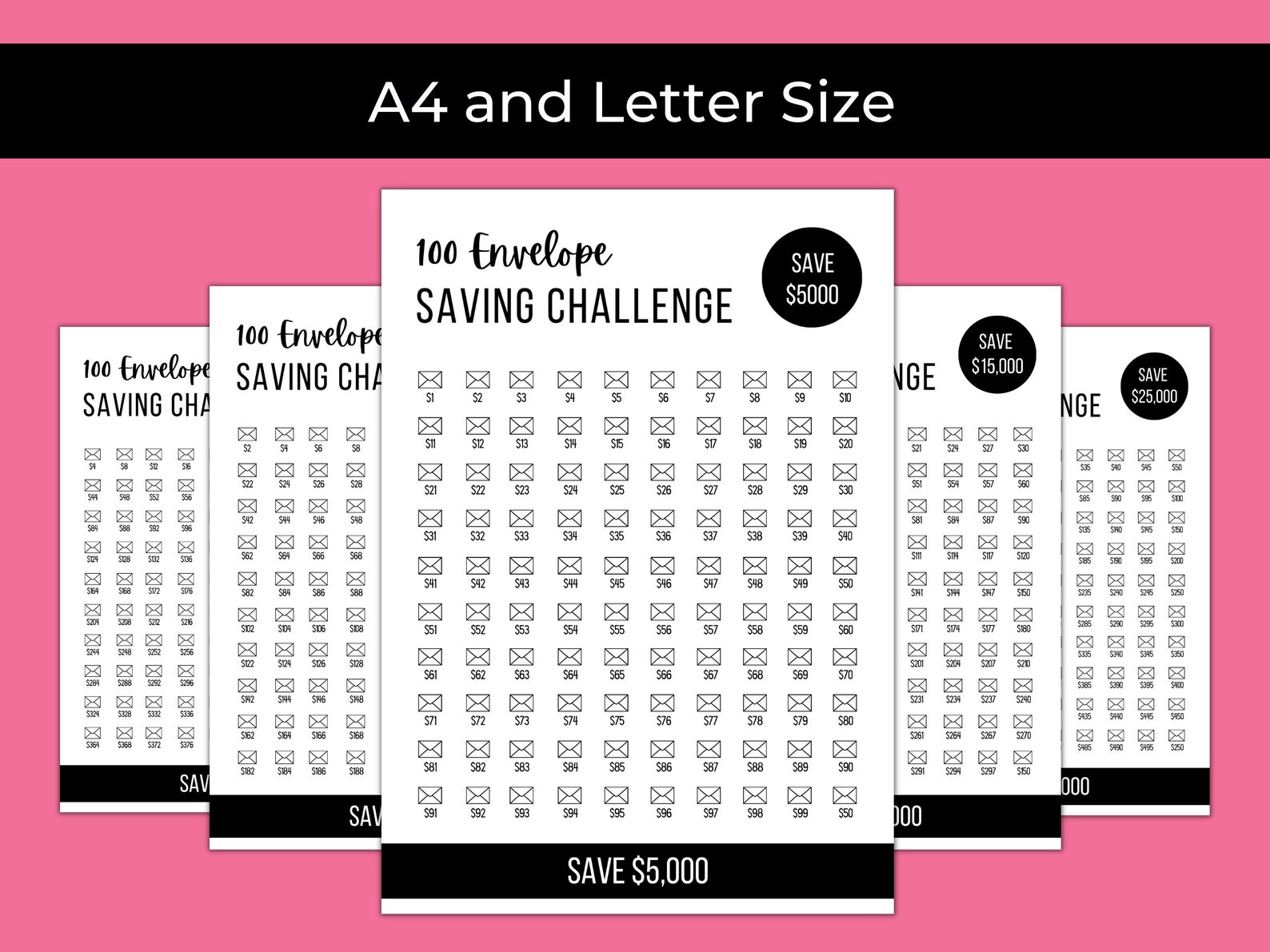 100 Envelope Challenge Printable, Money Savings Challenge, Saving ...