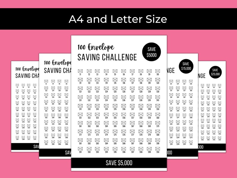 100 Envelope Challenge Printable, Money Savings Challenge, Saving ...