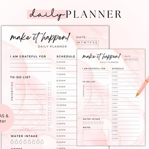 Daily Planner, Daily to Do List, Time Blocking Template, Hourly Planner ...