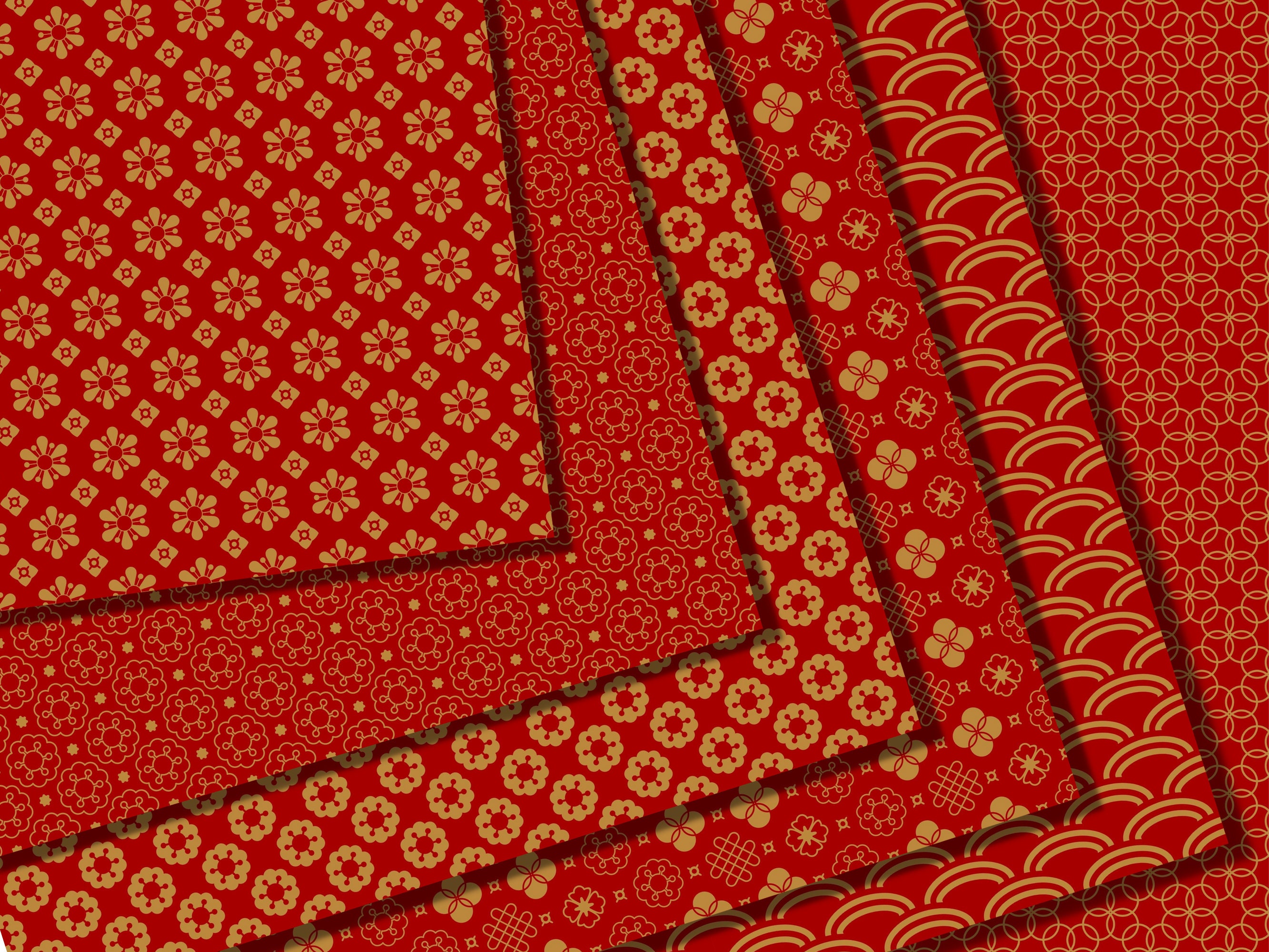 Lunar New Year Digital Paper, Chinese New Year Digital Paper, Asian ...