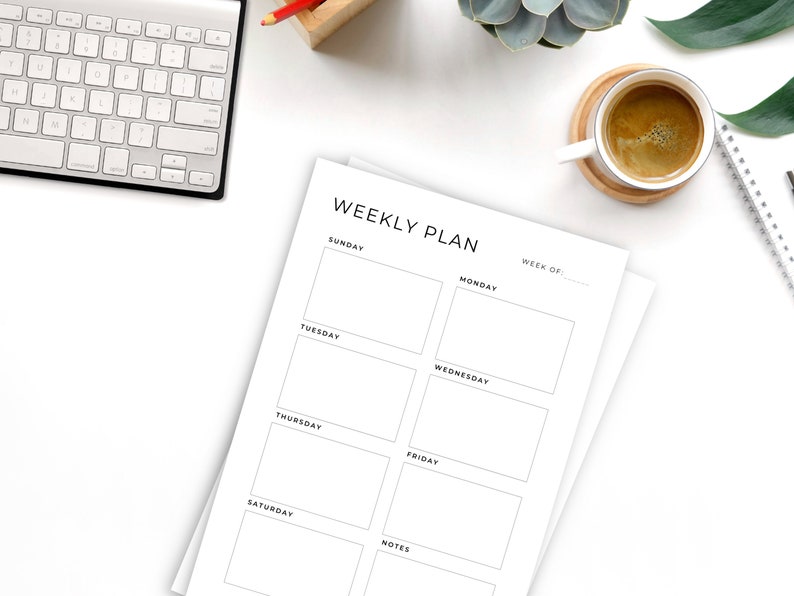 Minimal Weekly Planner Printable, Weekly Schedule, Weekly Planner to Do ...