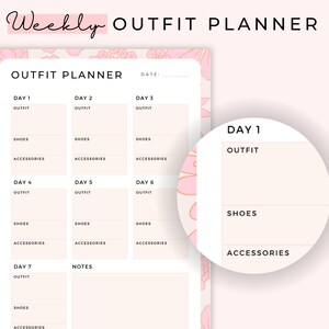 Travel Outfit Planner Printable, Packing List, Travel Planner, Weekly ...