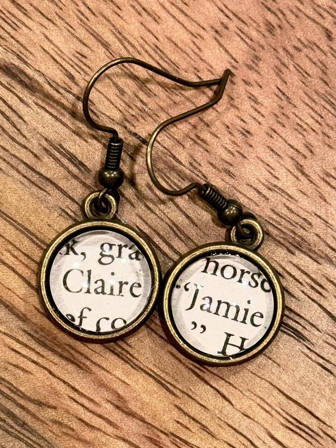 Jamie & Claire Bronze Drop Earrings - Outlander - Bookish Gifts ...