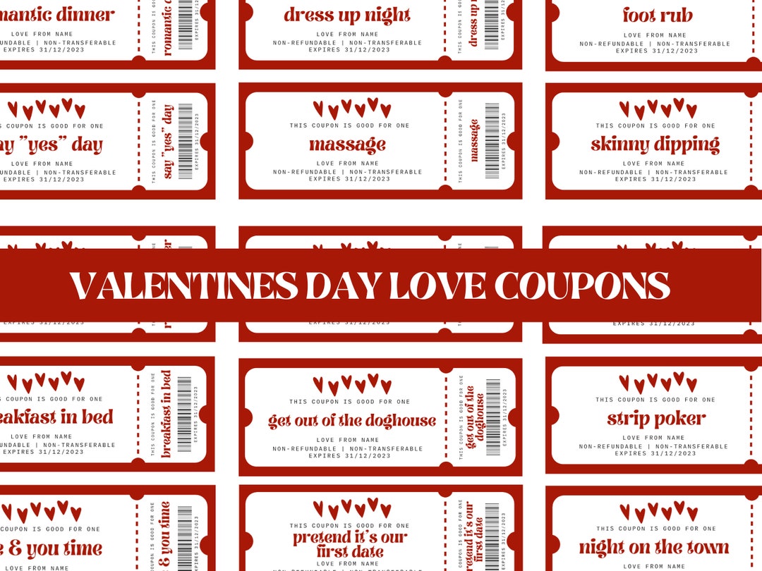 Printable Valentines Day Coupons | Valentines Day Love Coupons for Him ...