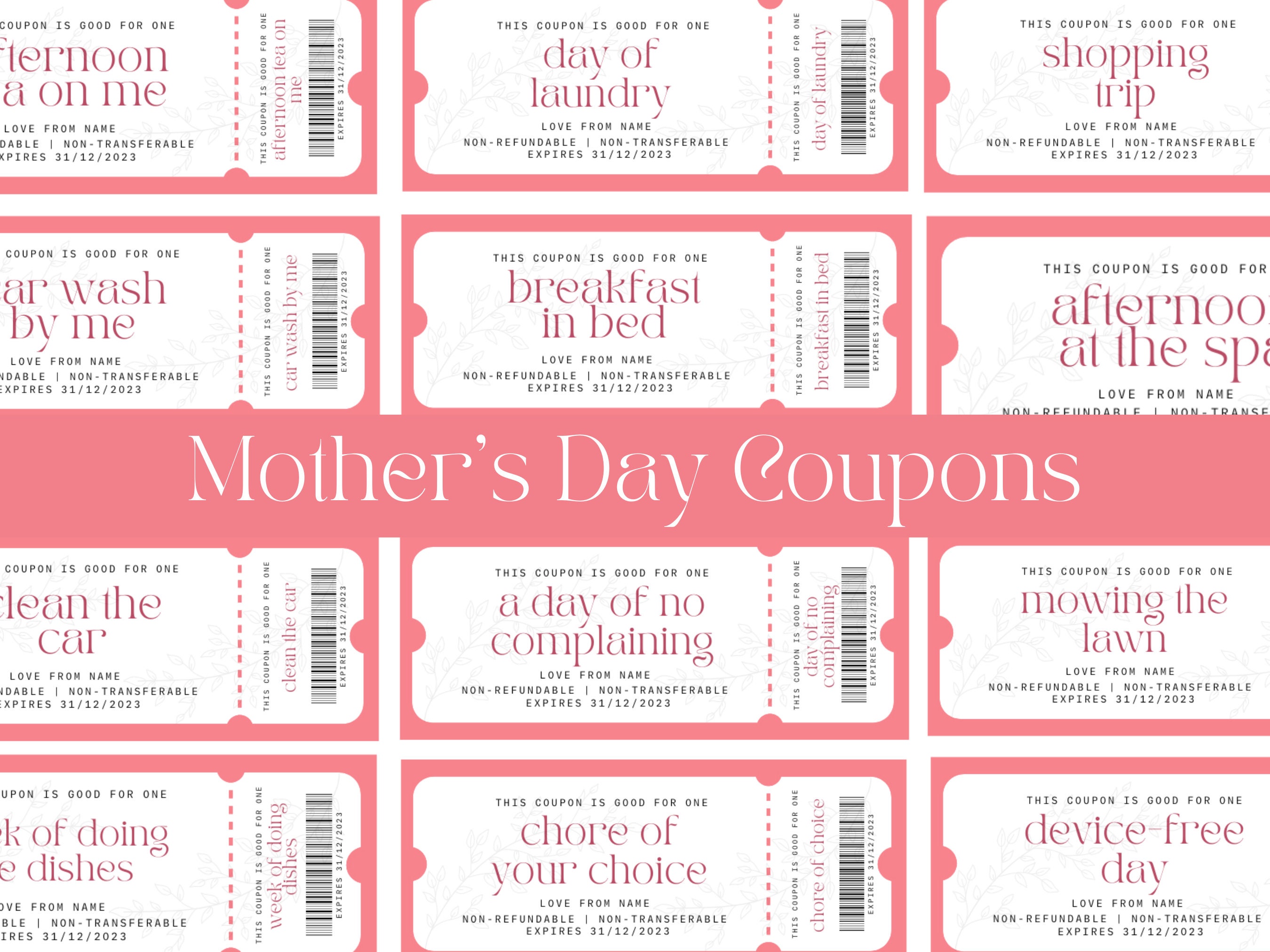 Mothers Day Coupons | Mothers Day Coupon Book | Mothers Day Coupons ...