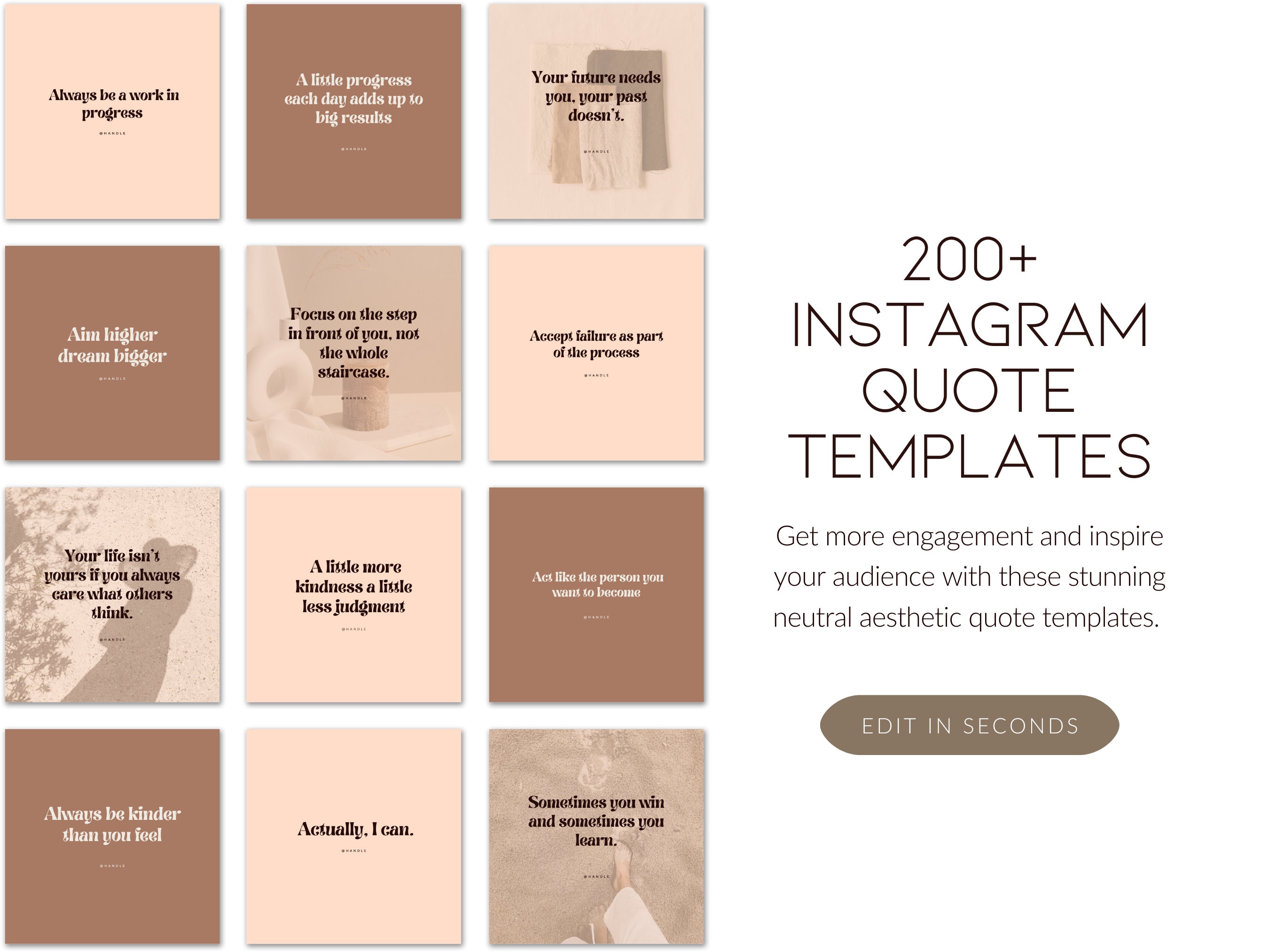 Instagram Quote Template Canva | Canva Template Instagram Neutral ...