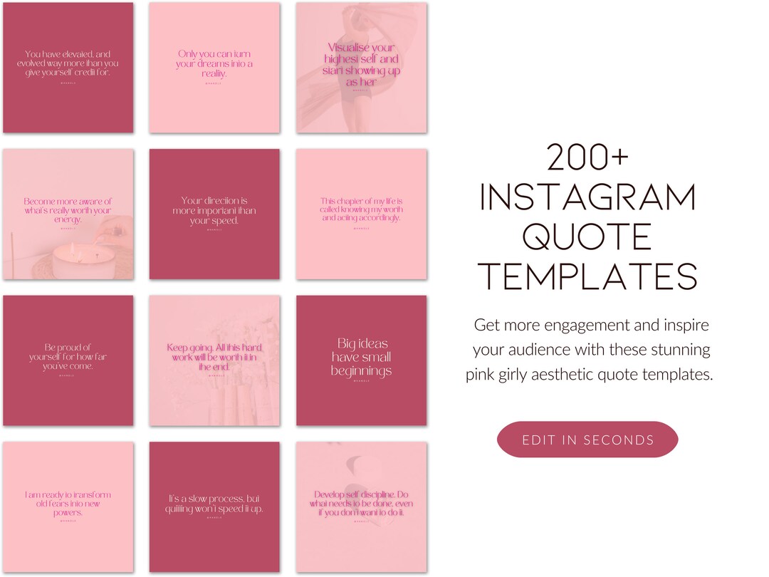 Instagram Quote Template Pink Girly| Quotes Instagram Post | Canva ...
