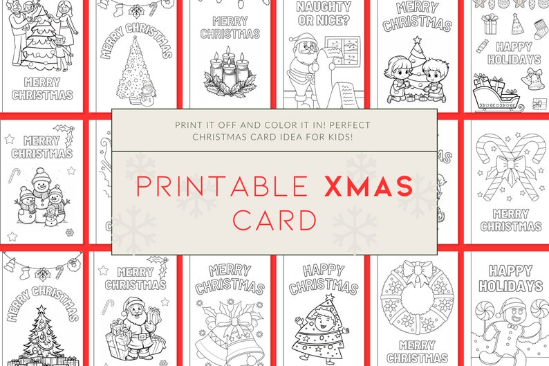 Printable Christmas Coloring Cards | Christmas Card Printable ...