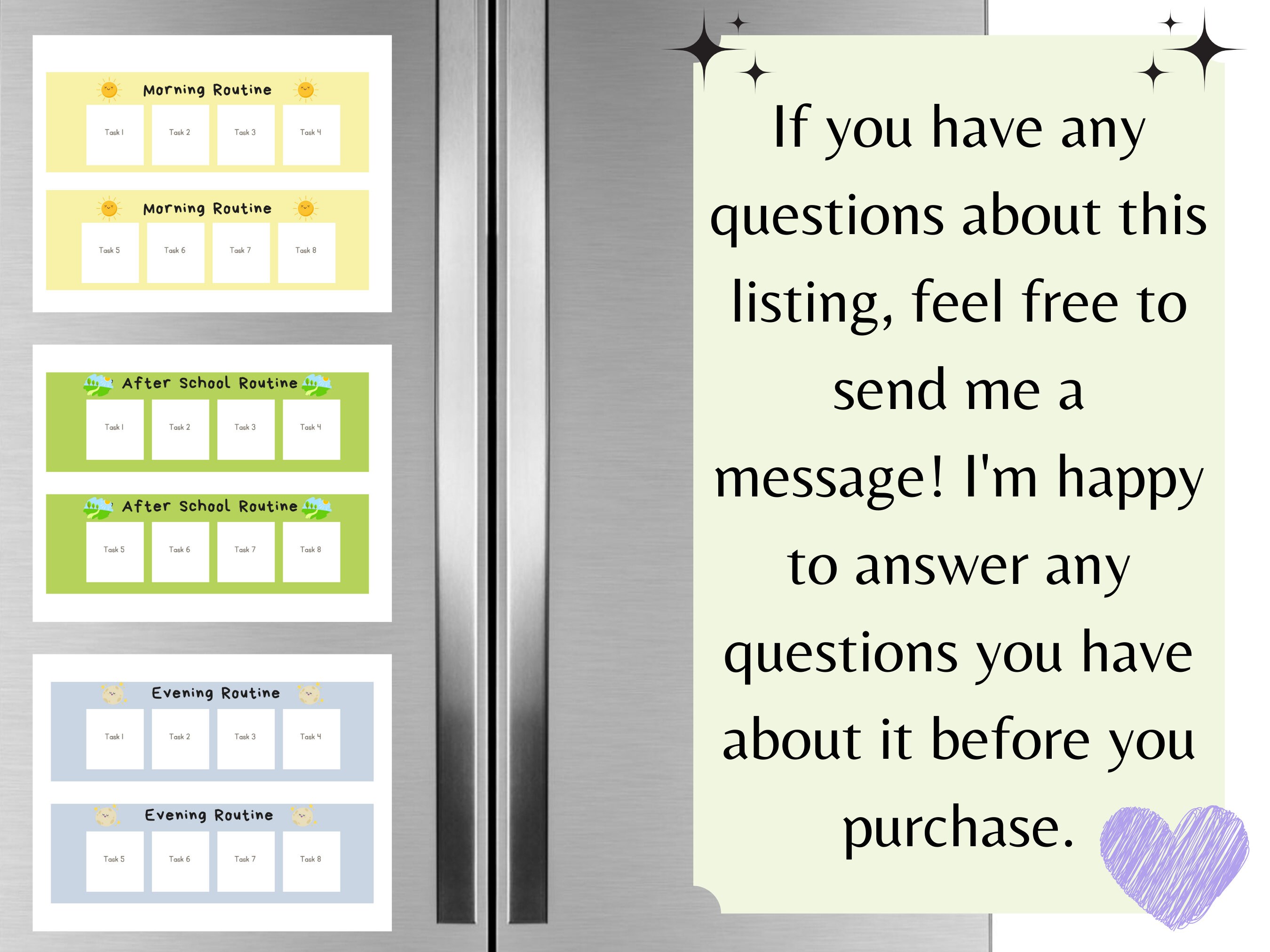 Kids Chore Routine Chart, Visual Schedule for ADHD and Autism, Daily ...