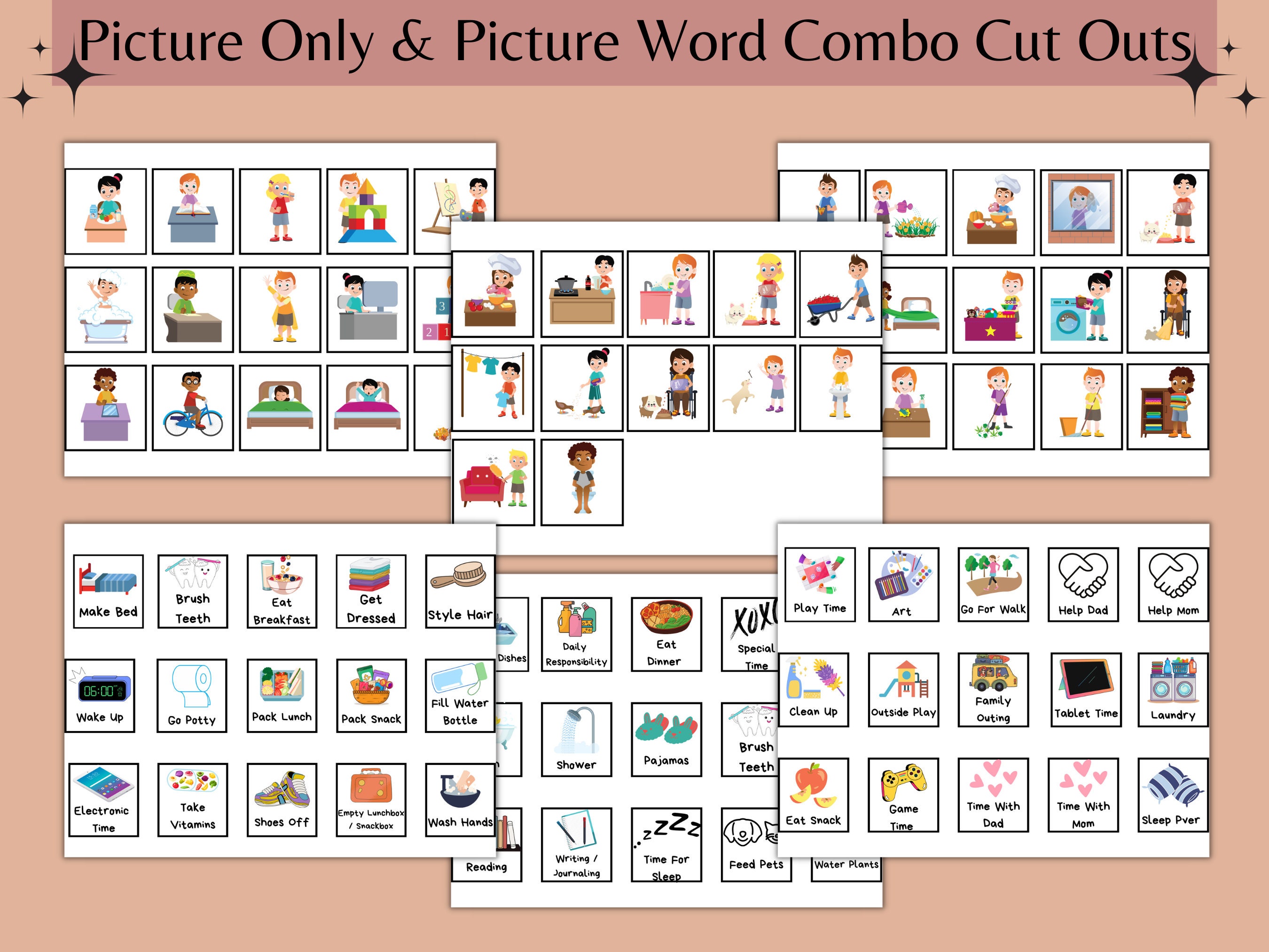 Weekend Task Chart for Kids, Visual Routine Planner for Weekends ...