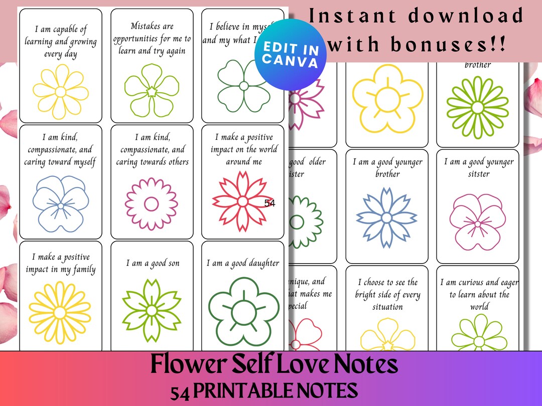 Growth Mindset Printable, Daily Self Discovery Cards, Motivational Deck ...