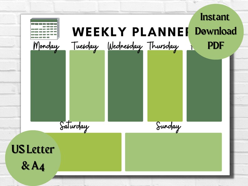 Weekly Fillable Rainbow Planner Bundle, Printable Kids Schedule ...