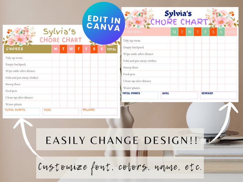 Customizable Reward Charts for Kids, Create Your Own Chart Children ...