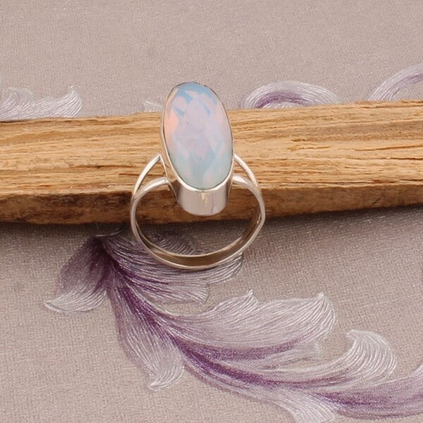 Opal Middle Finger Ring - Etsy