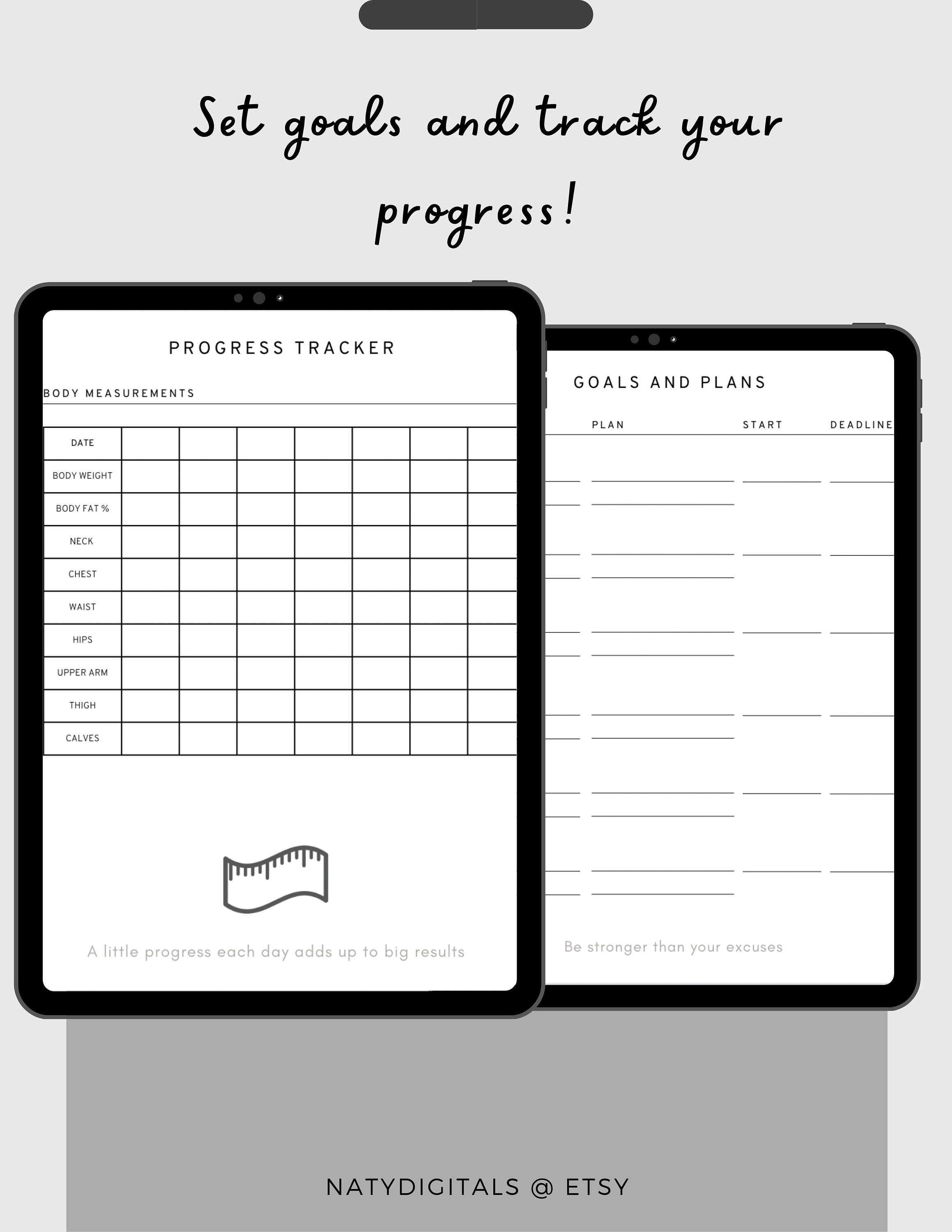 Printable Digital Fitness Journal Planner A4 A5 A3 US Letter PDF, Gym ...