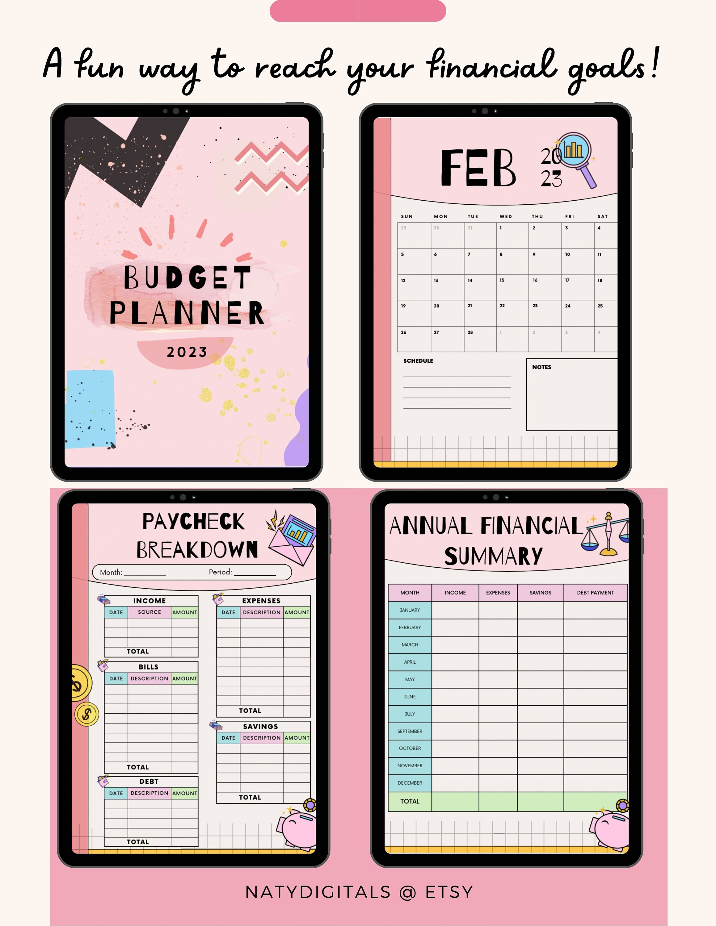 2023 Budget Planner Digital, Paycheck Breakdown, Monthly Budget ...
