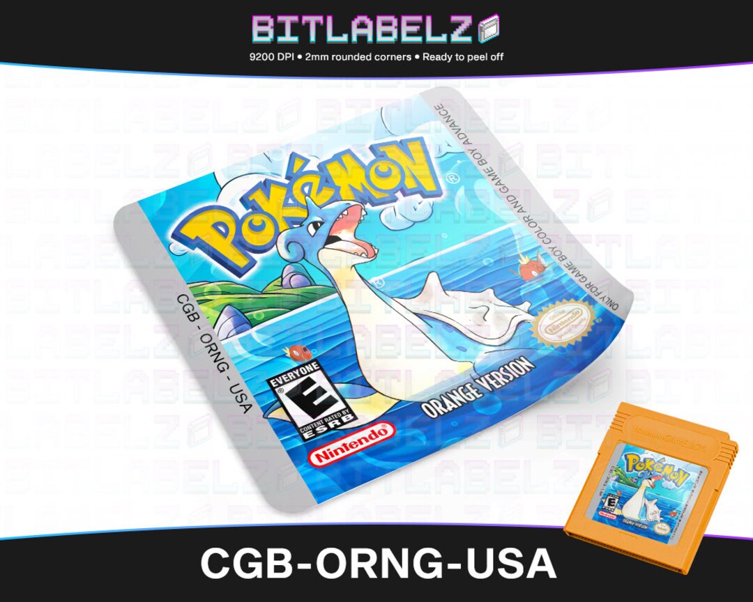 Pokemon Orange » Custom Replacement Label » CGB-ORNG-USA - Etsy