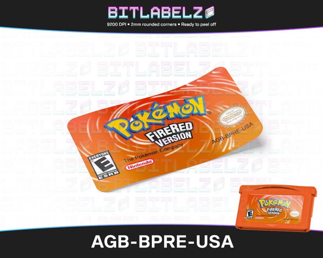 Pokemon: Firered Version » Replacement Label » AGB-BPRE-USA » Metallic ...