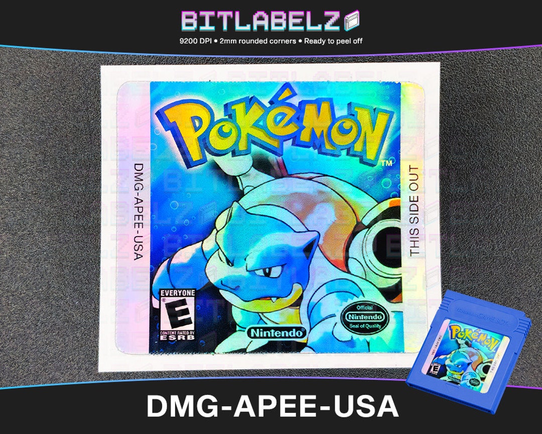 Pokemon Blue » Replacement Label » DMG-APEE-USA » Holographic Effect - Etsy