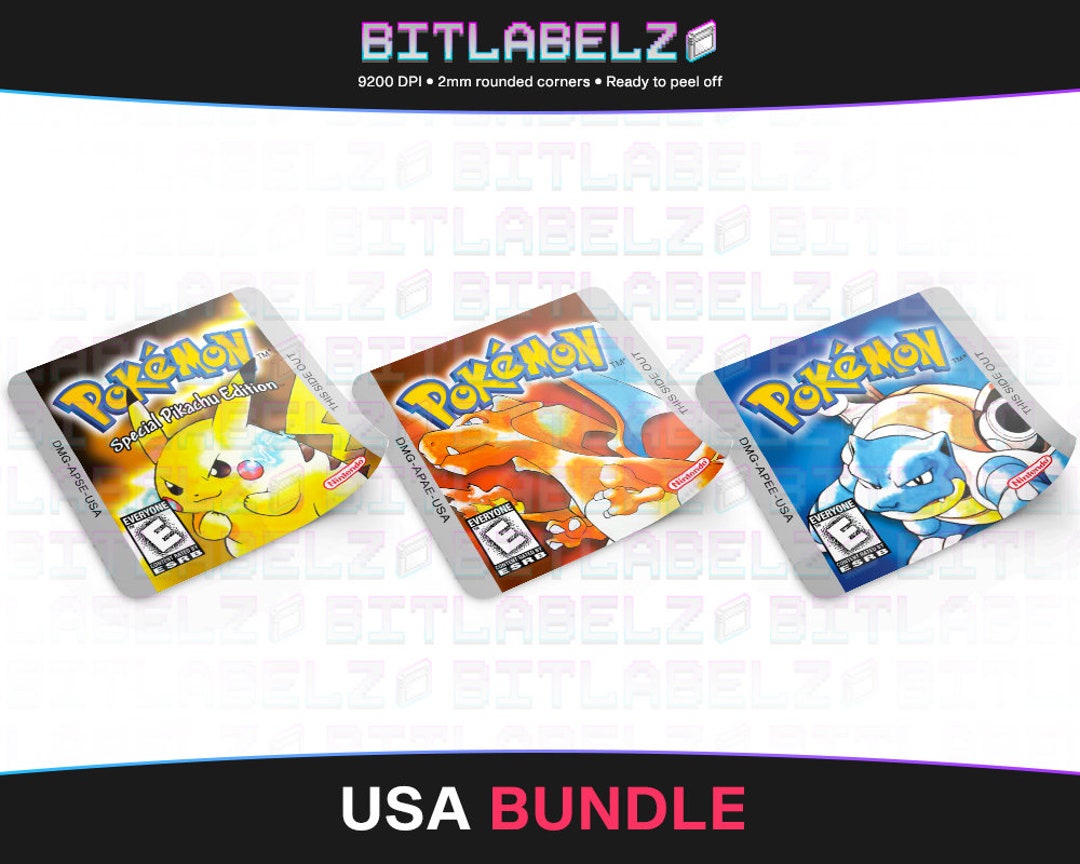 Pokemon Yellow, Red & Blue » Replacement Labels » DMG-USA Bundle - Etsy