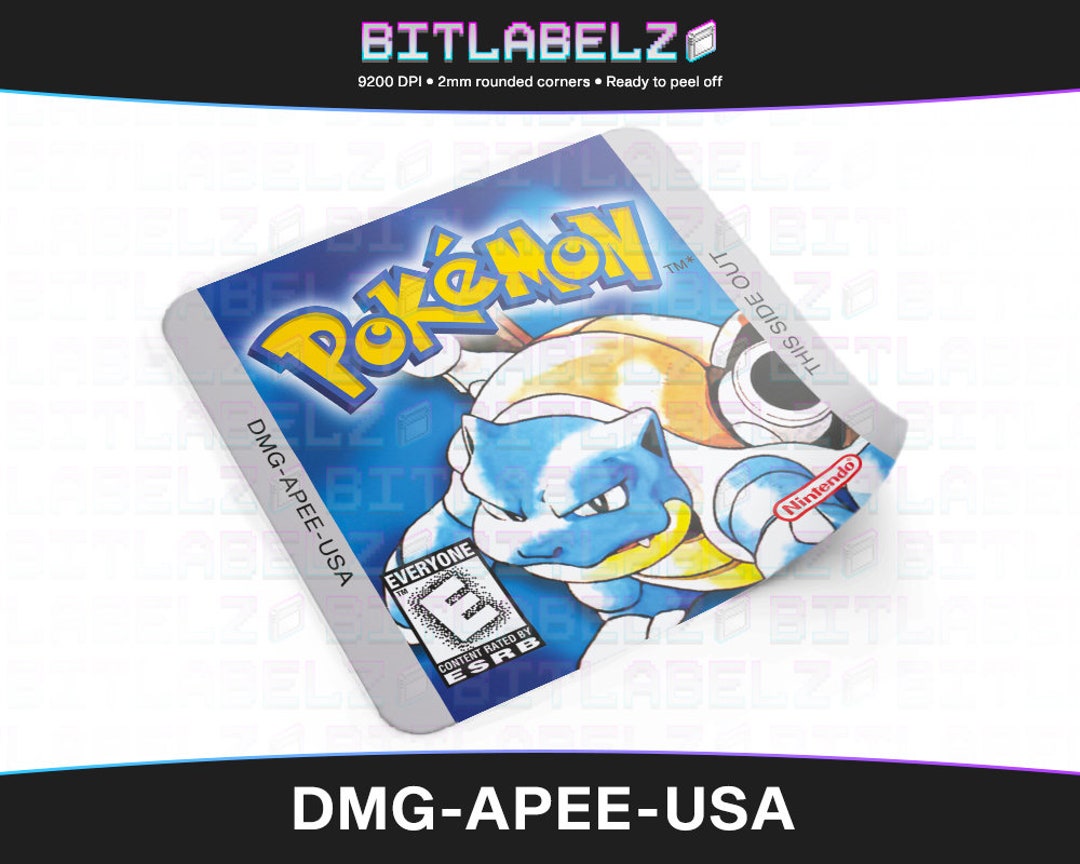 Pokemon Blue » Replacement Label » DMG-APEE-USA - Etsy