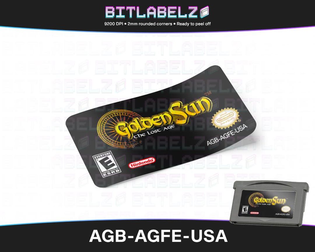 Golden Sun: the Lost Age » Replacement Label » AGB-AGFE-USA - Etsy