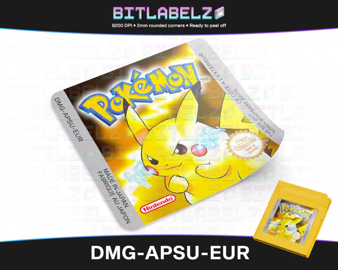 Pokemon Yellow » Replacement Label » DMG-APSU-EUR - Etsy