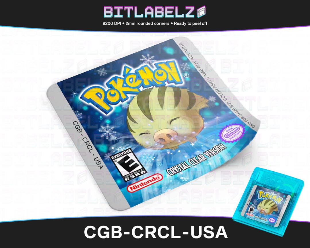 Pokemon Crystal Clear » Custom Replacement Label » CGB-CRCL-USA - Etsy