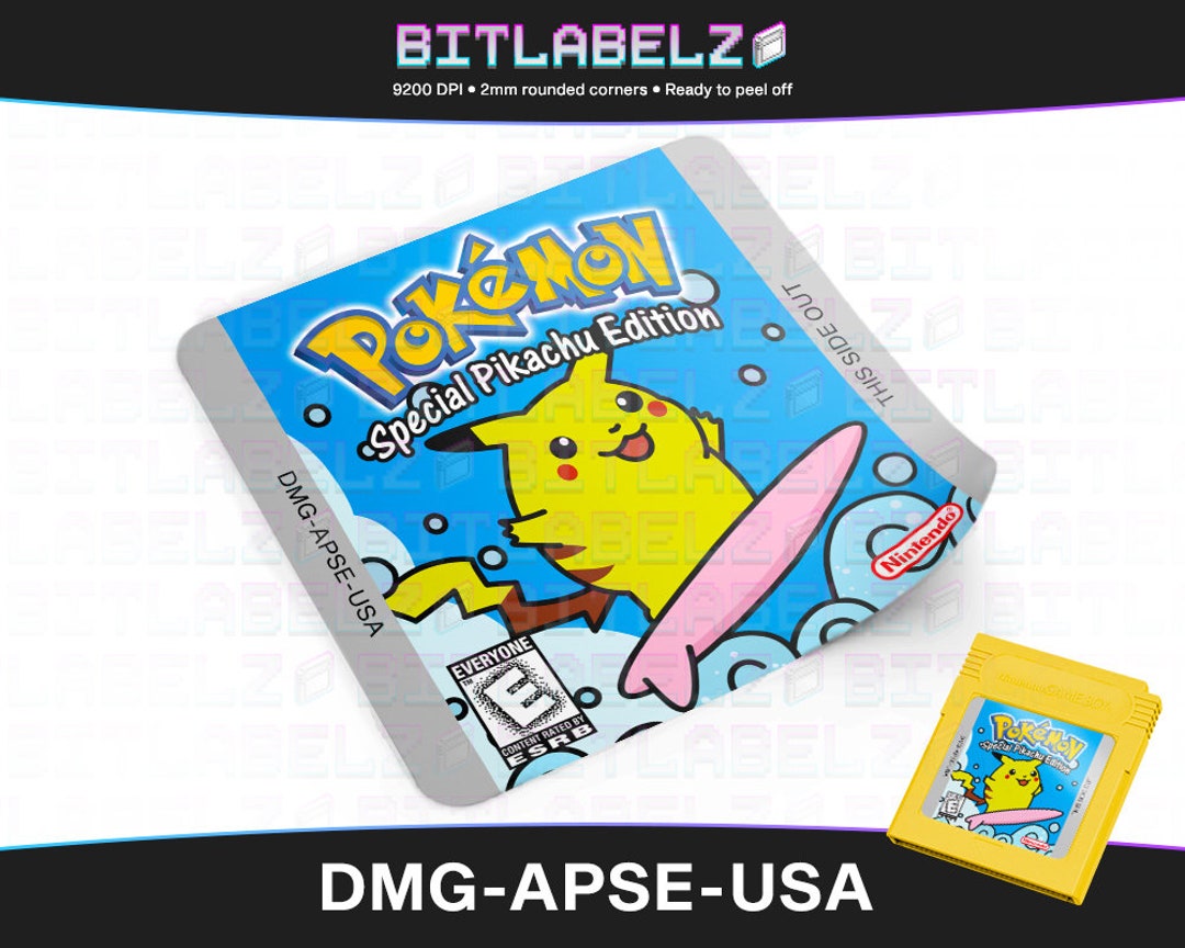 Pokemon Yellow Surfing Pikachu » Custom Replacement Label » DMG-APSE ...