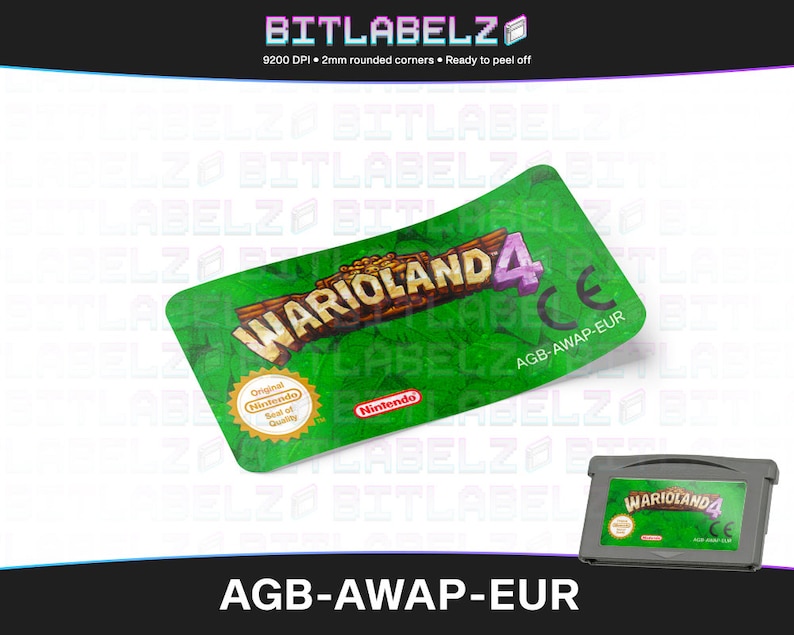 Wario Land 4 » Replacement Label » AGB-AWAP-EUR - Etsy