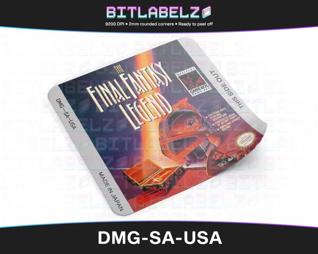 The Final Fantasy Legend » Replacement Label » DMG-SA-USA - Etsy