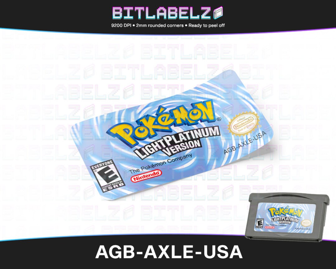 Pokemon: Light Platinum Version » Custom Replacement Label » AGB-AXLE ...