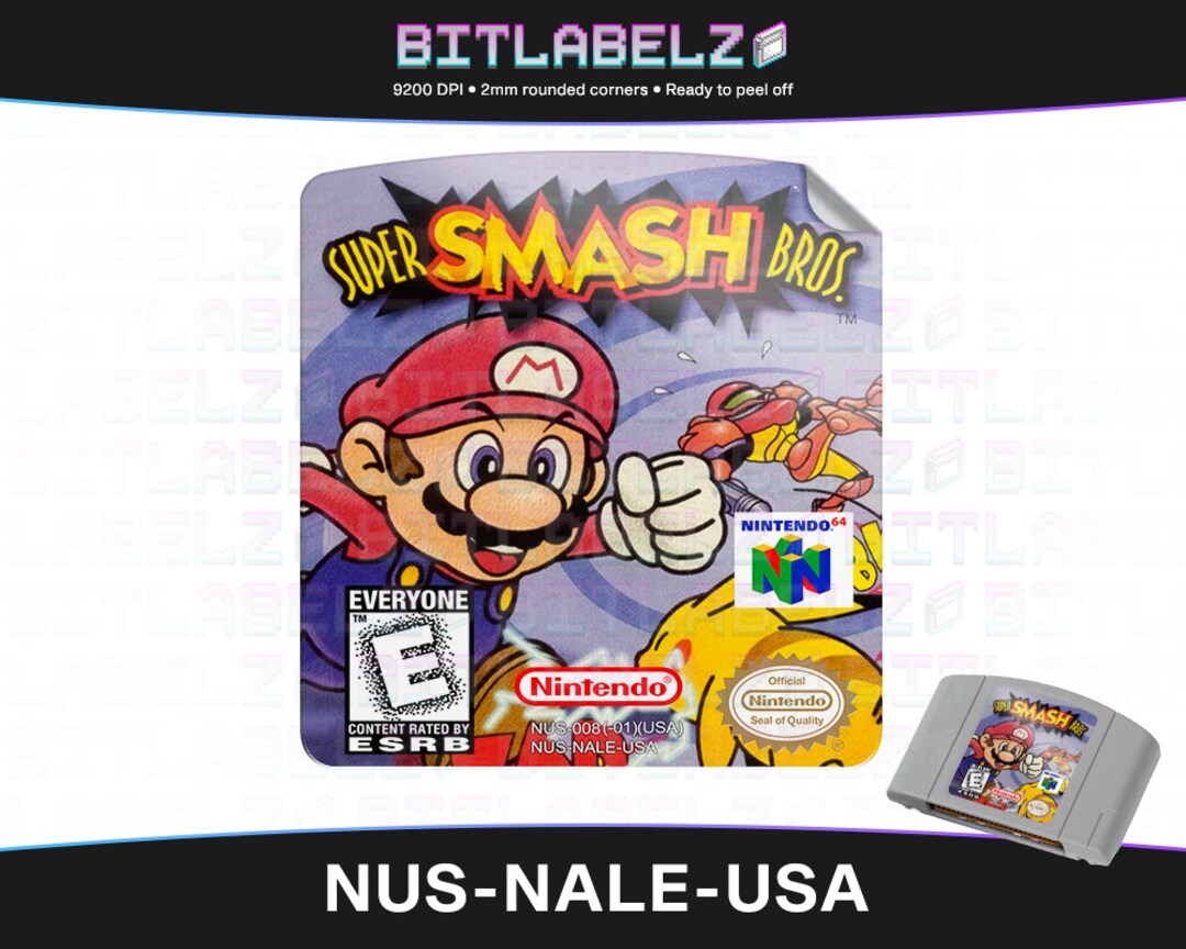 Super Smash Bros. » Replacement Label » NUS-NALE-USA - Etsy