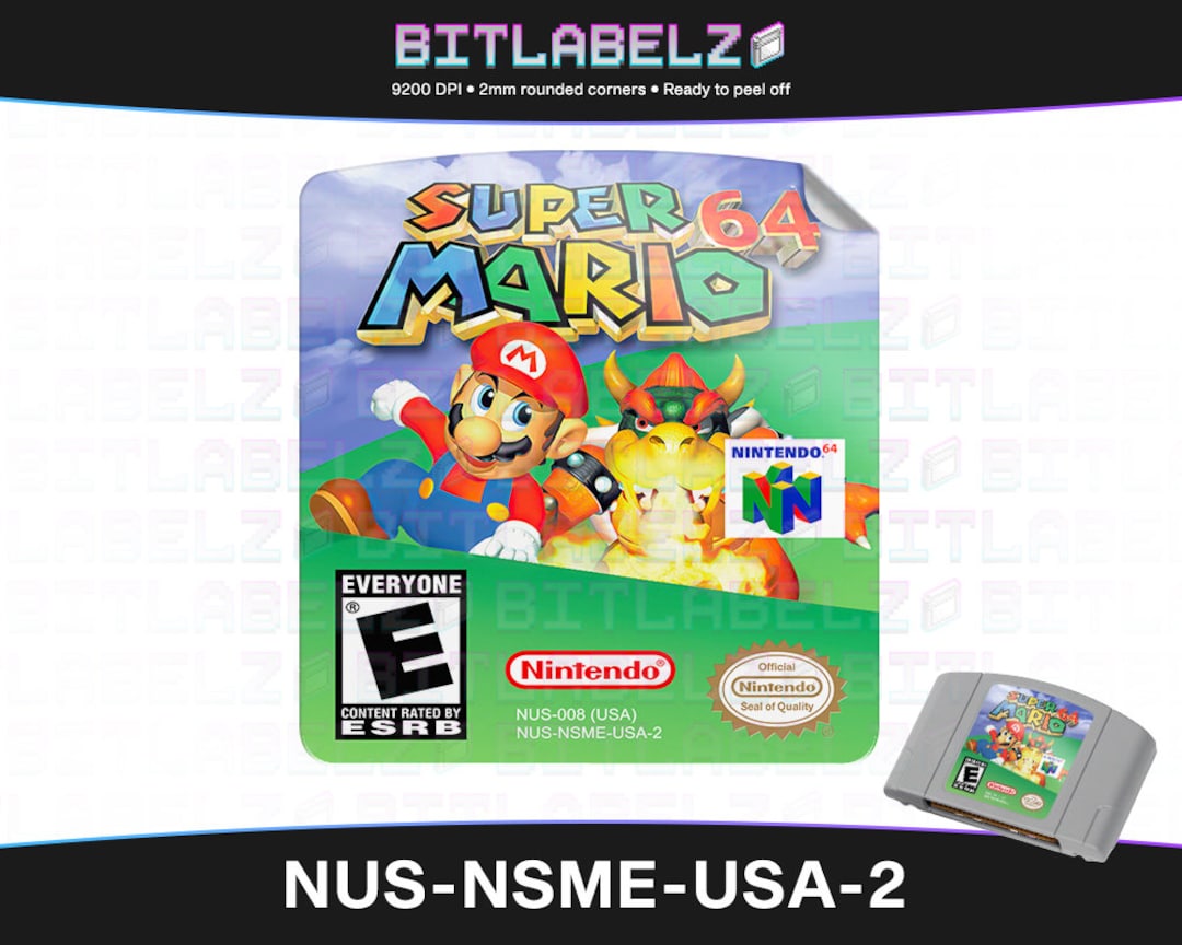 Super Mario 64 » Replacement Label » NUS-NSME-USA-2 - Etsy
