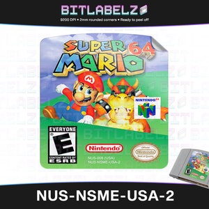 Super Mario 64 » Replacement Label » NUS-NSME-USA-2 - Etsy